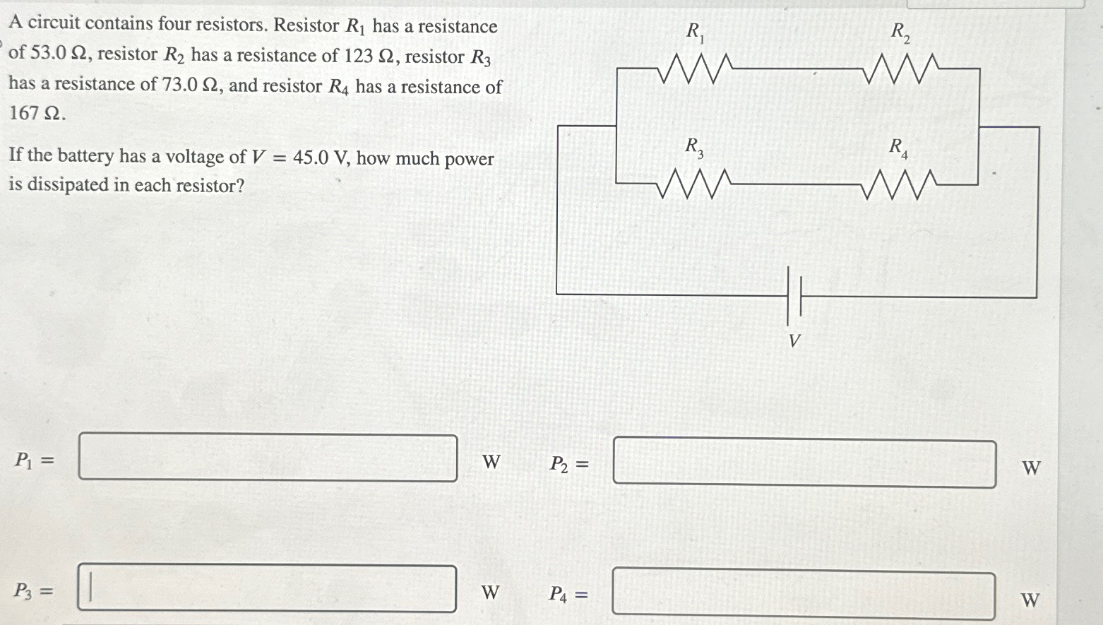 Solved A circuit contains four resistors. Resistor R1 ﻿has a | Chegg.com