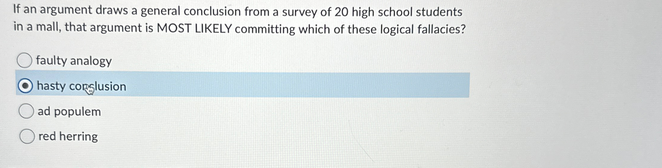 Solved If an argument draws a general conclusion from a | Chegg.com