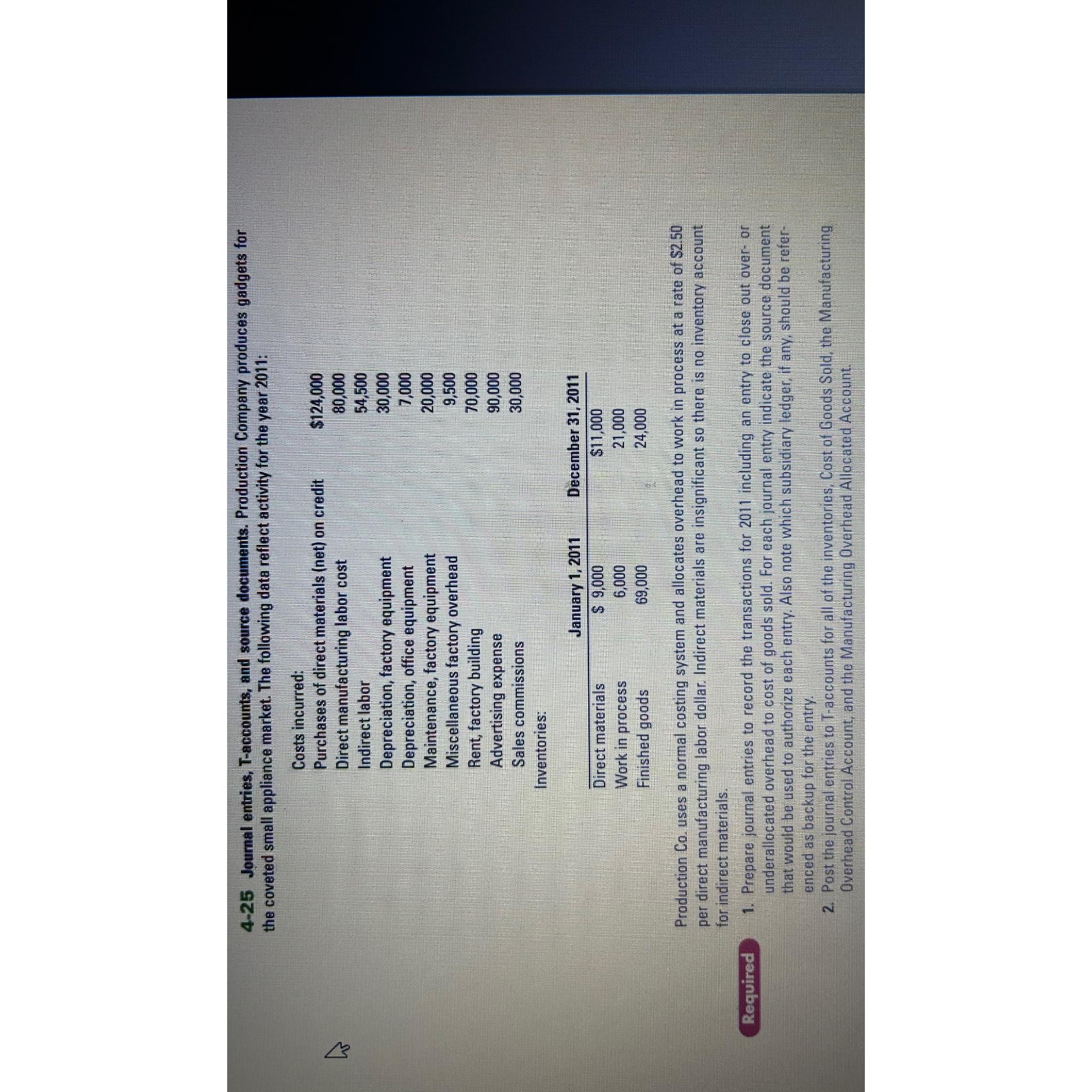 Solved 4-25 ﻿Journal entries, T-accounts, and source | Chegg.com