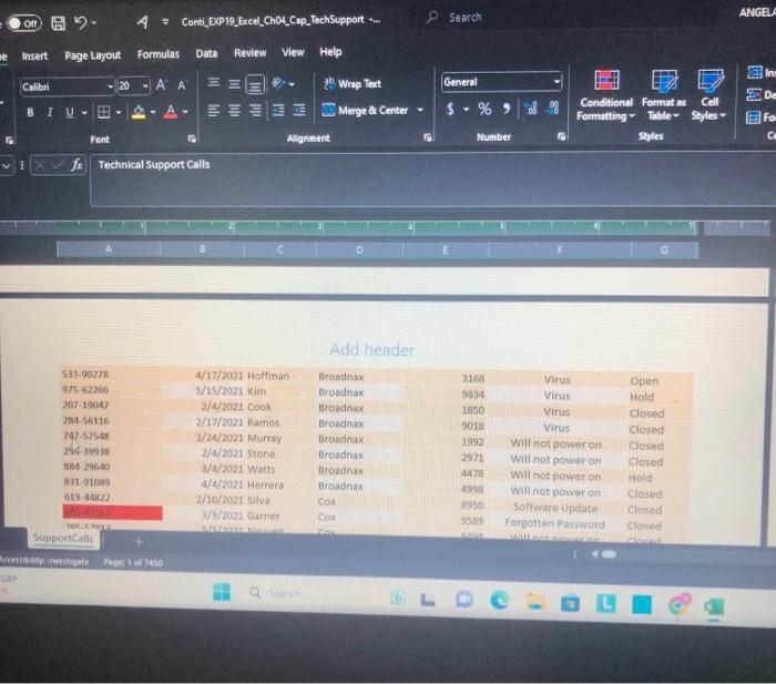 Solved how do i add a footer to my excel spreadsheet i can | Chegg.com