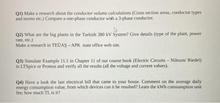 Solved Q1) Make a research about the conductor volume | Chegg.com