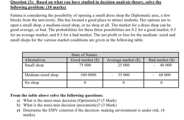 Solved Question (3): Based on what you have studied in | Chegg.com