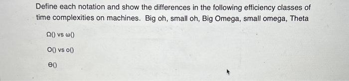 Solved Define each notation and show the differences in the | Chegg.com