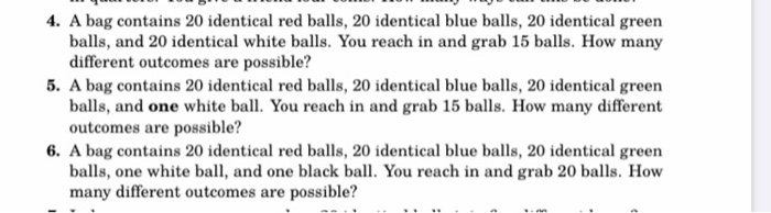 Solved 4. A bag contains 20 identical red balls, 20 | Chegg.com