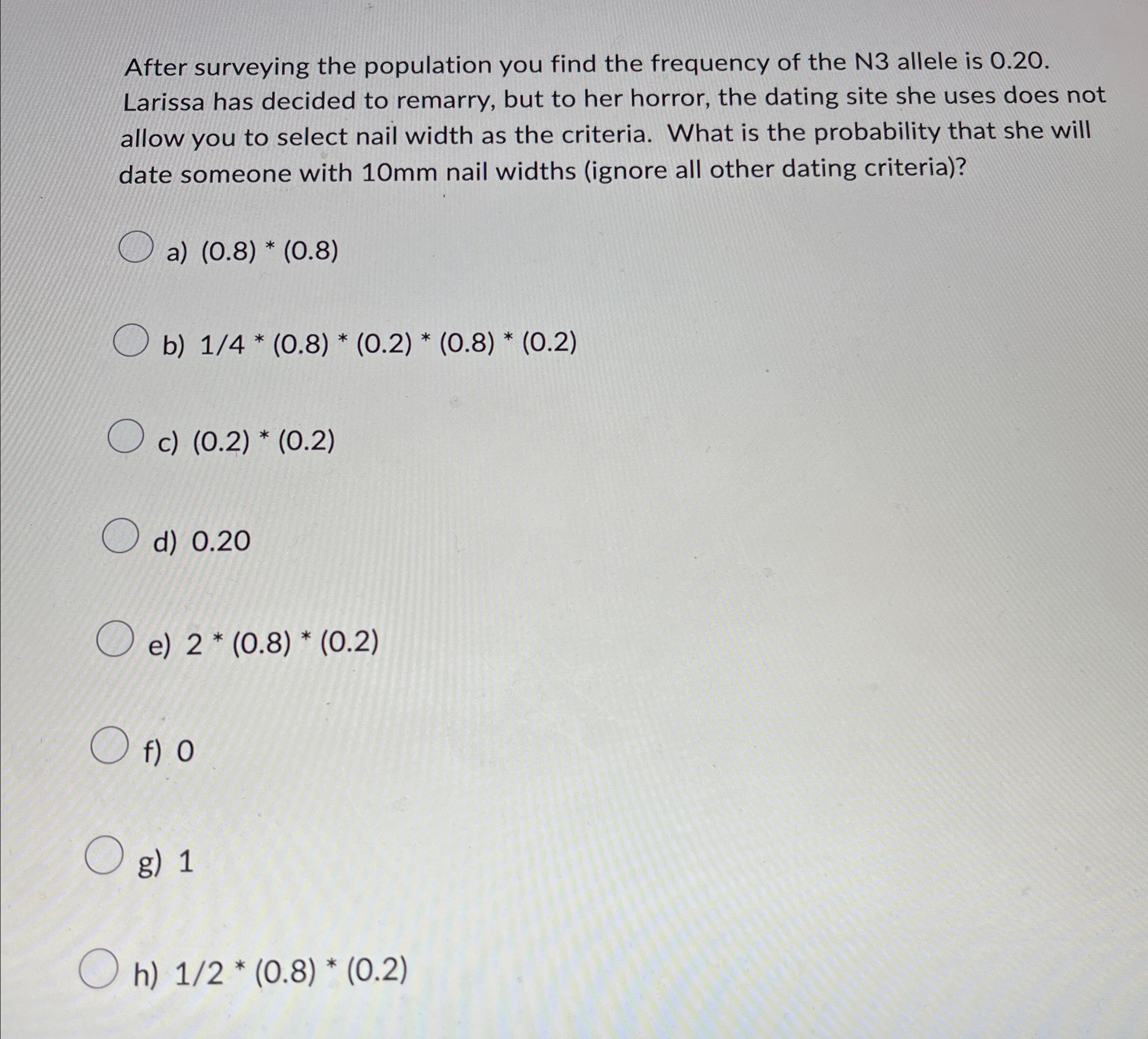 Solved After surveying the population you find the frequency | Chegg.com