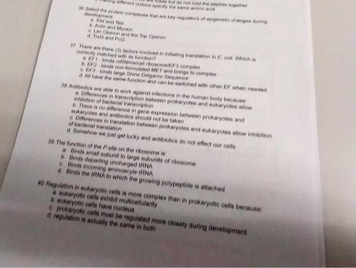 Io Gaincr tie protein carnilexes that are key | Chegg.com