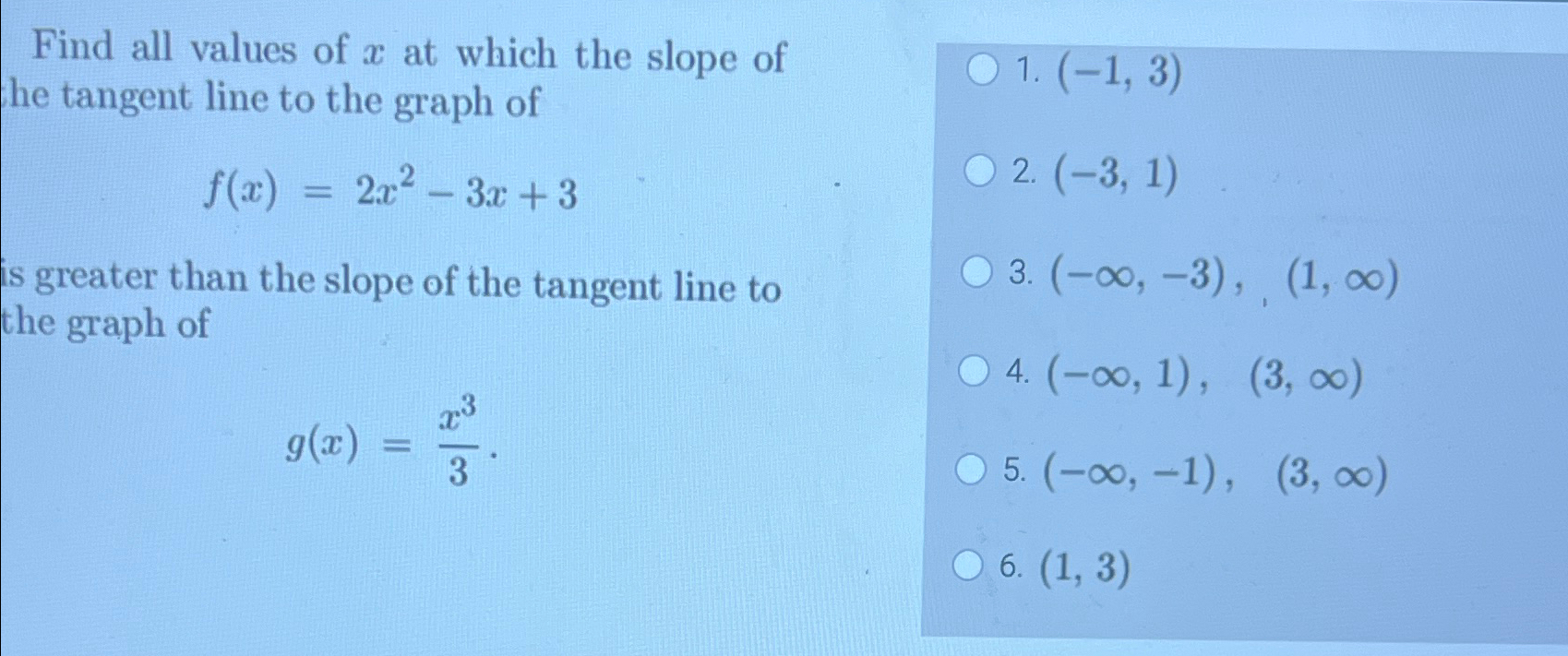 Solved Find all values of x ﻿at which the slope of he | Chegg.com