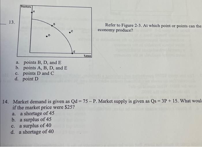 Solved 13. Refer to Figure 2-3. At which point or points can | Chegg.com
