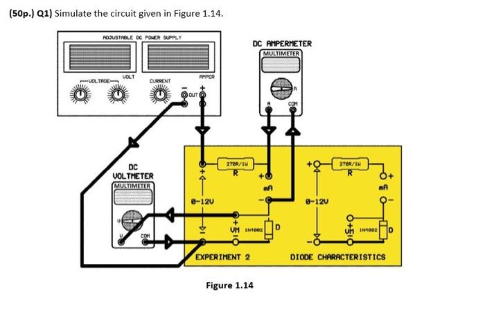 Solved (50p.) Q1) Simulate the circuit given in Figure | Chegg.com