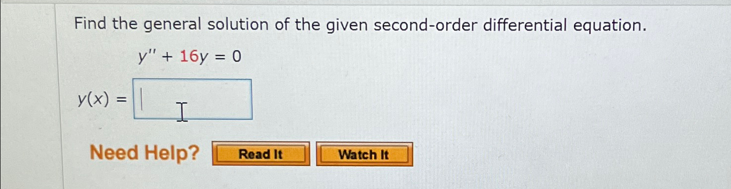 Solved Find the general solution of the given second-order | Chegg.com