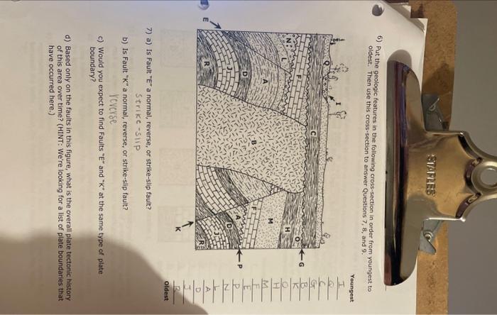 Solved 7(C) would you expect to find faults “E” and “K” at | Chegg.com