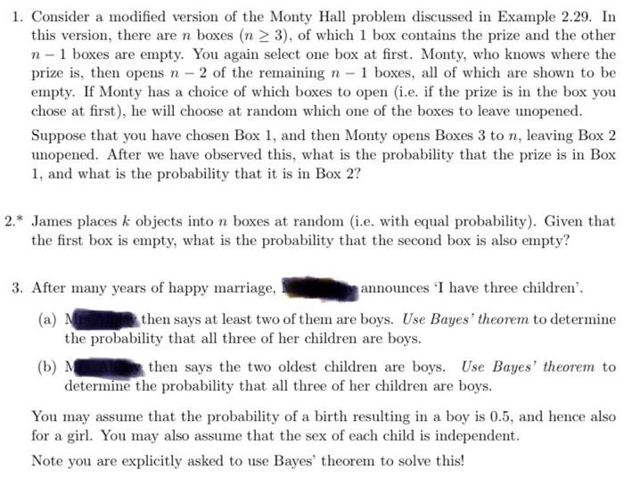 1. Consider a modified version of the Monty Hall | Chegg.com