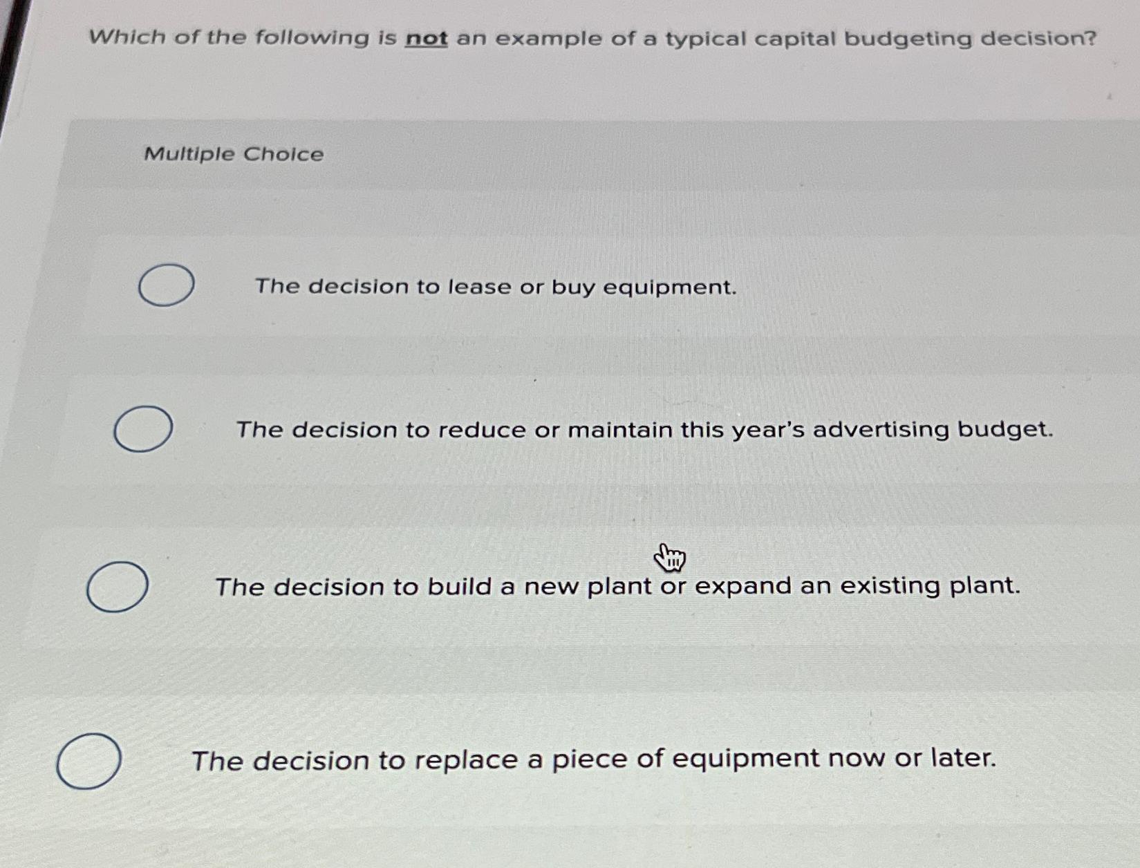Solved Which of the following is not an example of a typical | Chegg.com