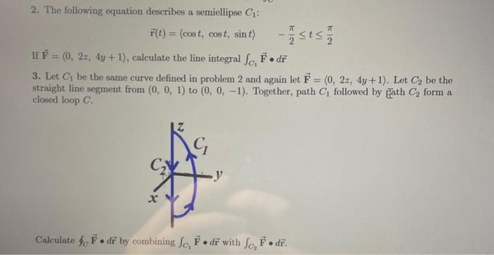 Solved 2. The following equation describes a semiellipse C1 | Chegg.com