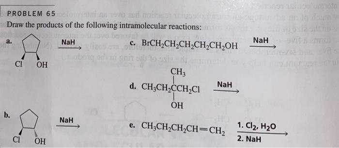 Solved PROBLEM 65 Draw the products of the following | Chegg.com