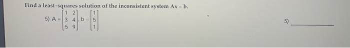 Solved Find a least-squares solution of the inconsistent | Chegg.com