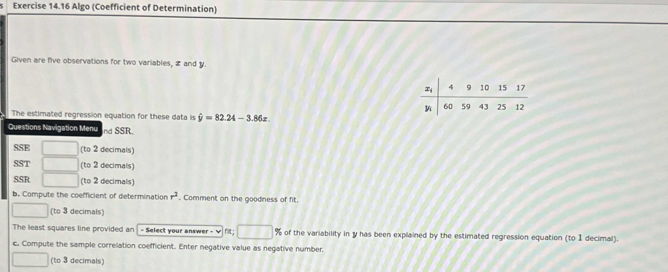 Solved Exercise 14.16 ﻿Algo (Coefficient of | Chegg.com