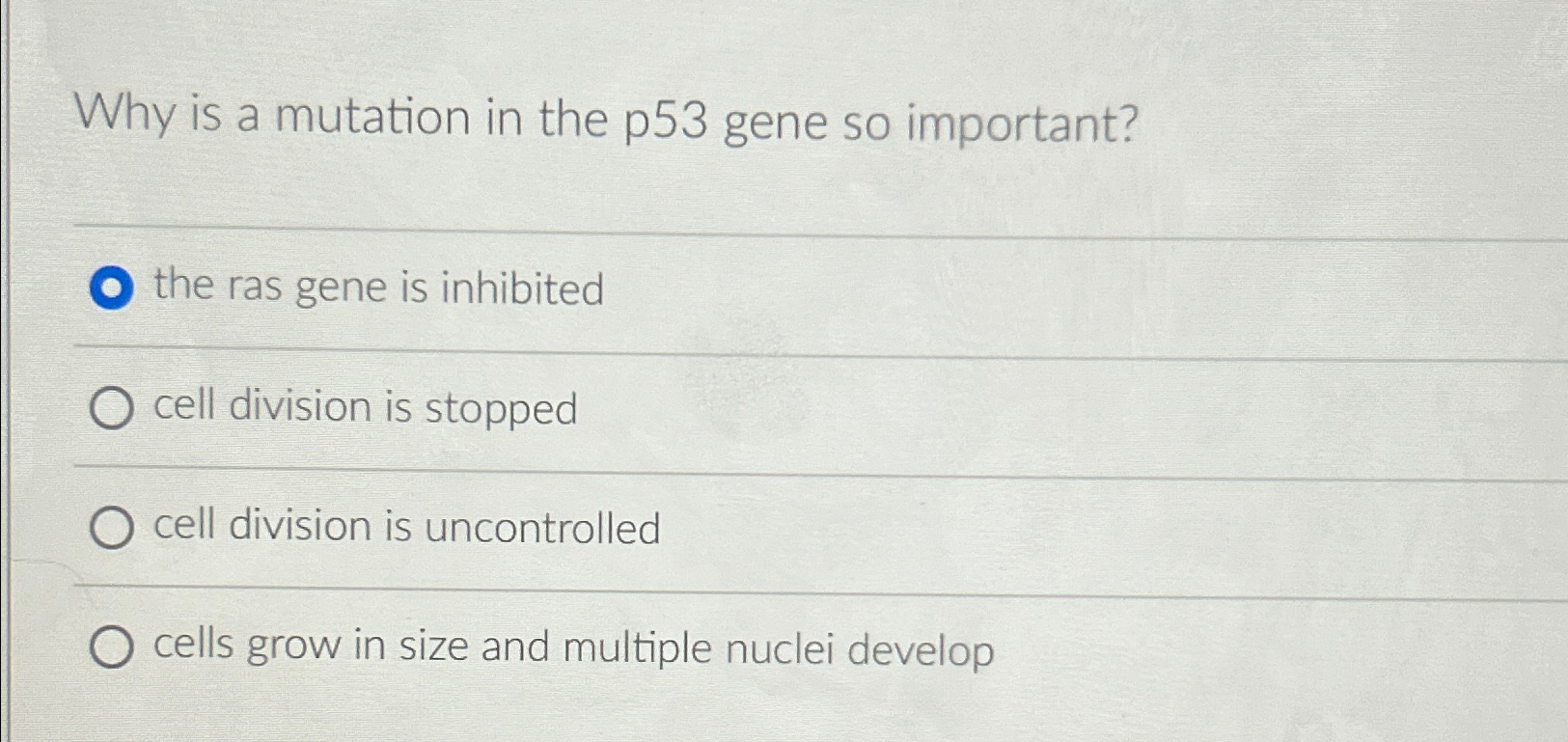 Solved Why is a mutation in the p53 ﻿gene so important?the | Chegg.com