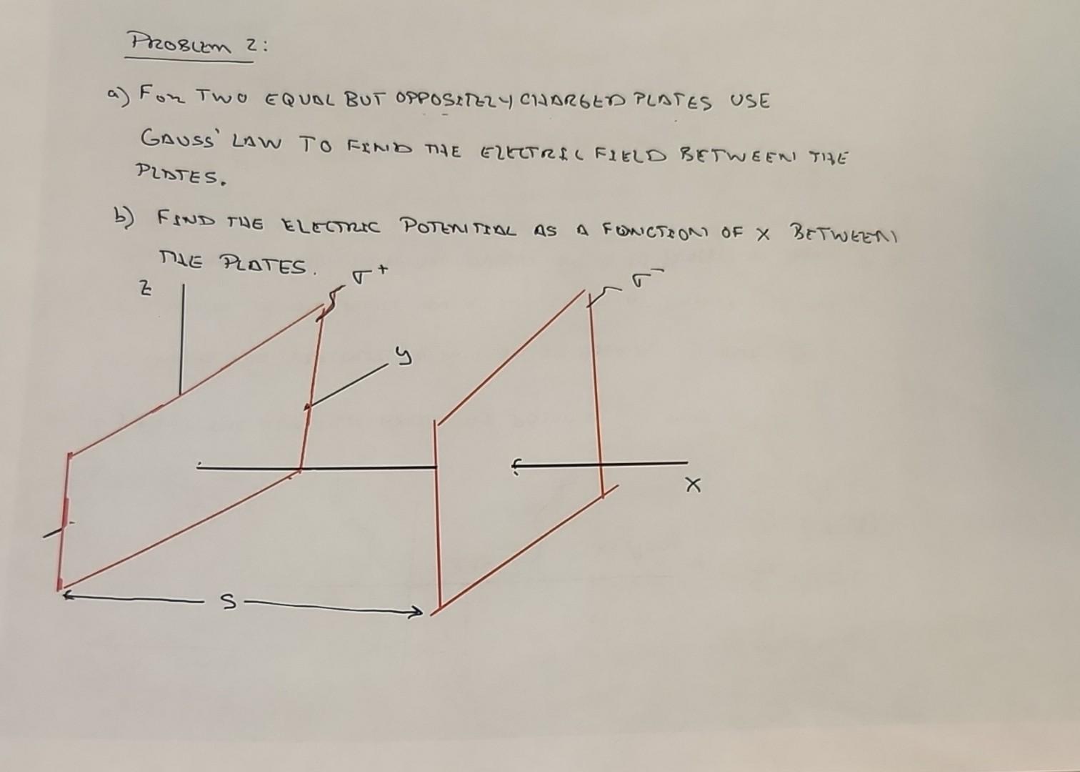 Solved a) Fon TWO EQUDL BUT OPPOSRTELY CIADRGED PLATES USE | Chegg.com