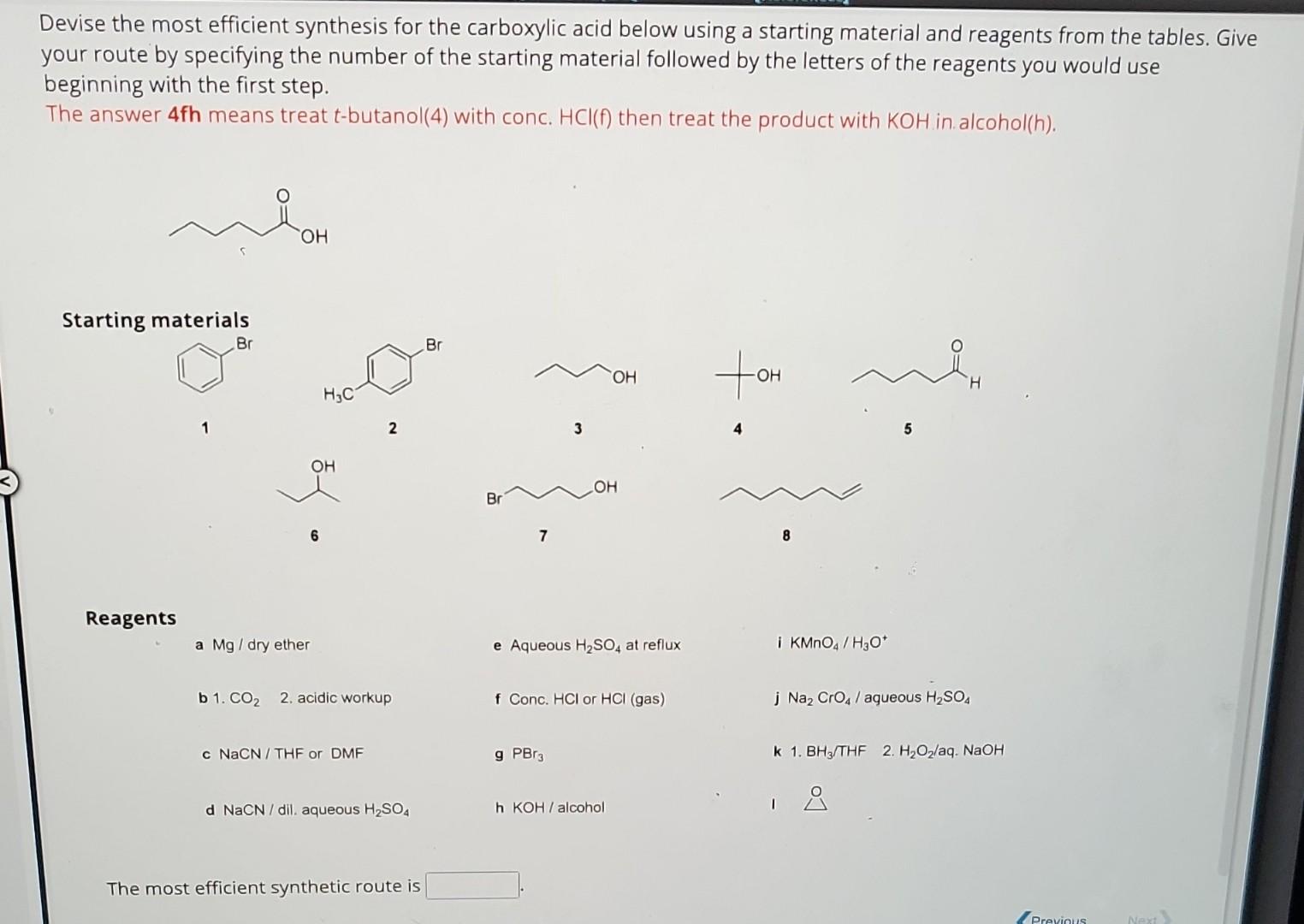 Solved Devise the most efficient synthesis for the | Chegg.com
