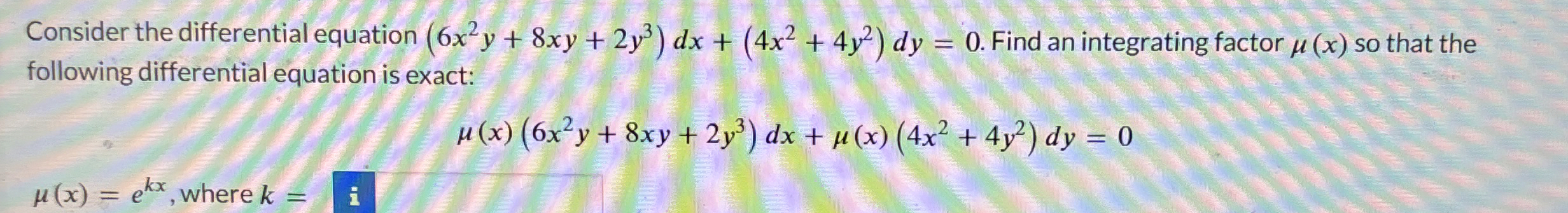 Solved Consider the differential equation | Chegg.com