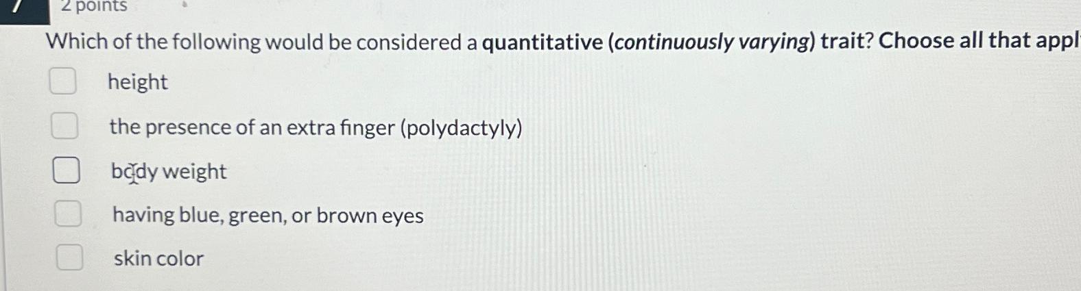 Solved Which of the following would be considered a | Chegg.com