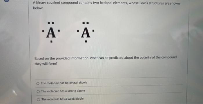 Solved A binary covalent compound contains two fictional | Chegg.com