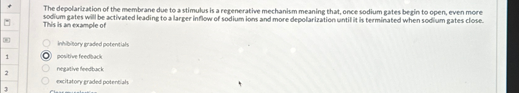 Solved The depolarization of the membrane due to a stimulus | Chegg.com
