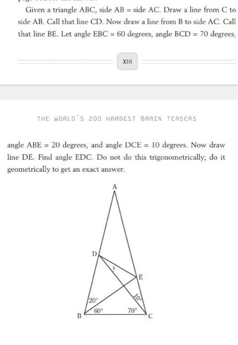 Solved Given a triangle ABC, side AB= side AC. Draw a line | Chegg.com