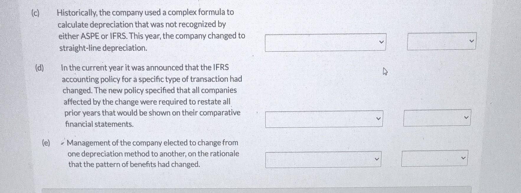 Solved For each of the following situations, identify the | Chegg.com
