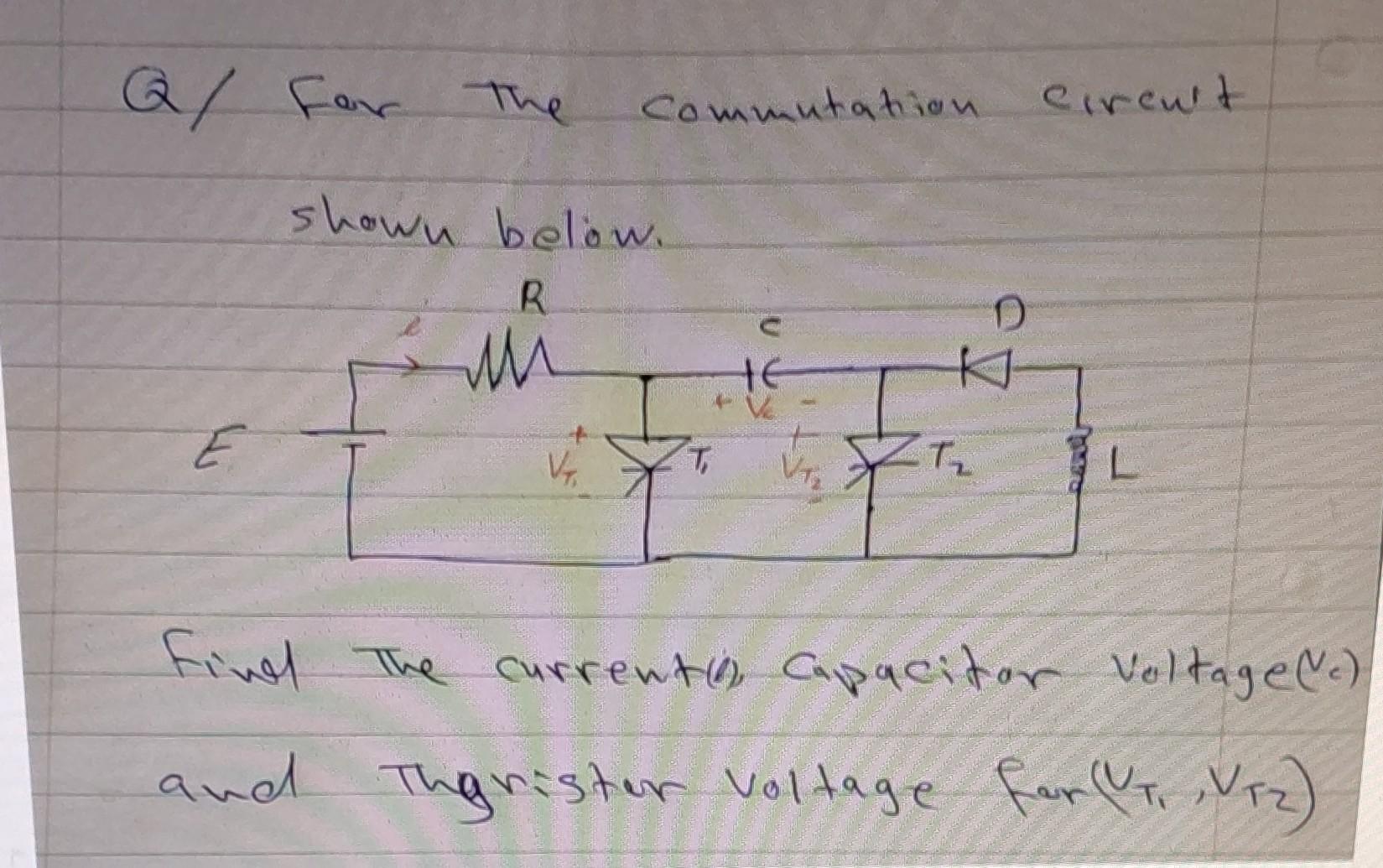 Solved Q/ For the commutation circurt shown below. fingl the | Chegg.com