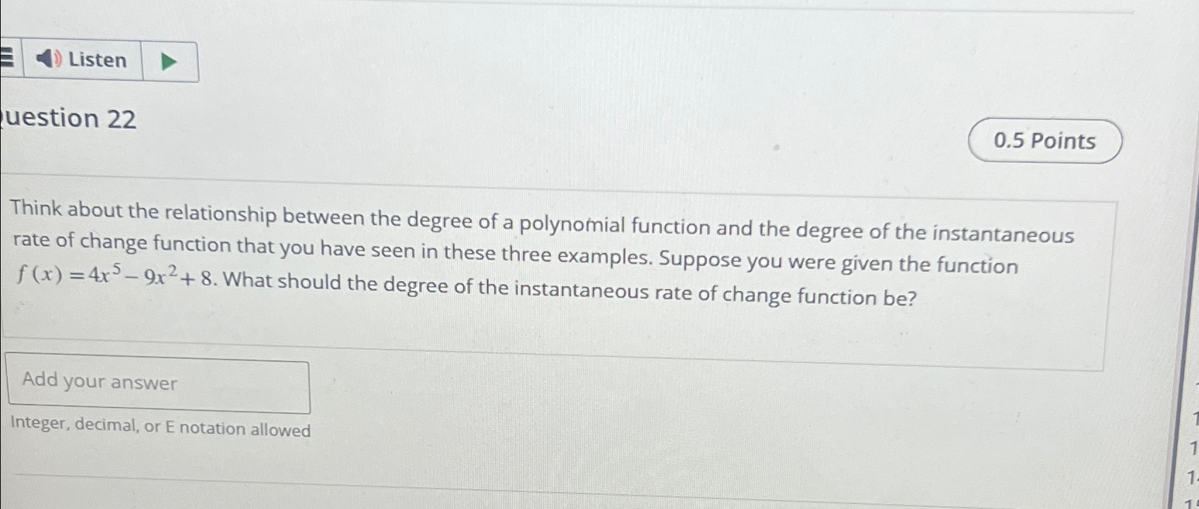 Solved Listenuestion 22Think about the relationship between | Chegg.com