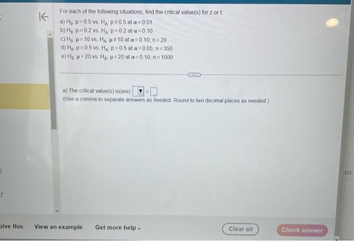 Solved For each of the following situations, find the | Chegg.com