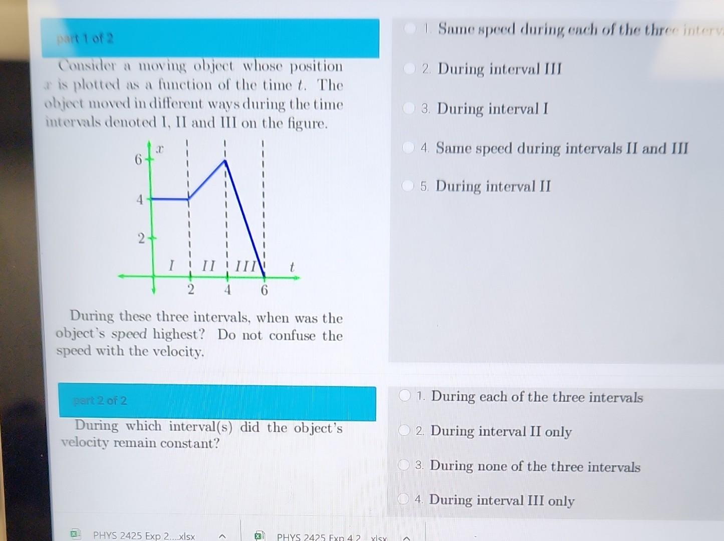 Solved pari 1 of 2 Sume speed during euch of the three | Chegg.com