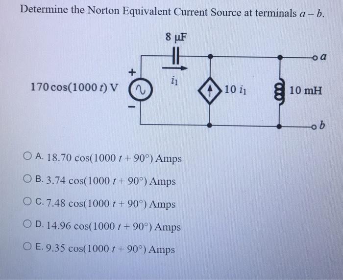 Solved Determine the Norton Equivalent Current Source at | Chegg.com