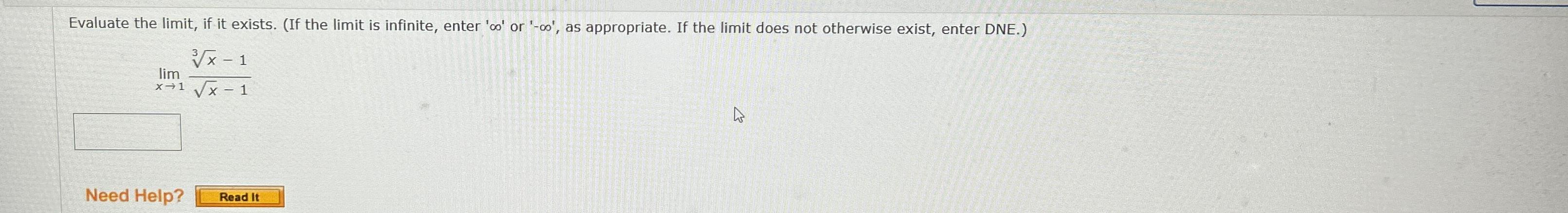 Solved limx→1x3-1x2-1Need Help? | Chegg.com