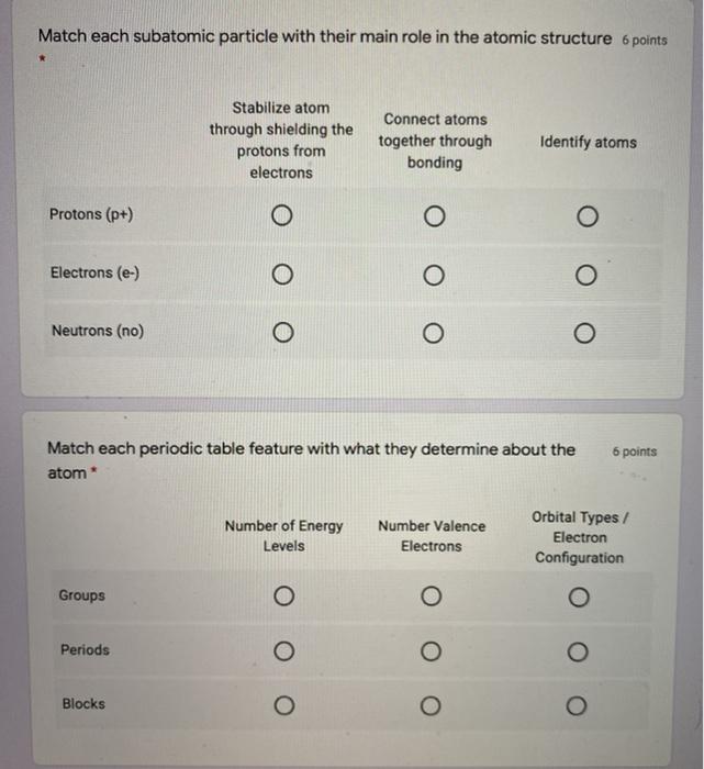 Solved Match each subatomic particle with their main role in | Chegg.com