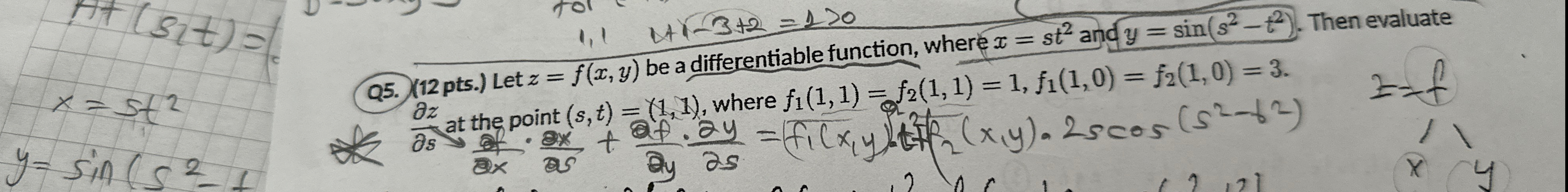 Solved Q5. (12 ﻿pts.) ﻿Let z=f(x,y) ﻿be a differentiable | Chegg.com