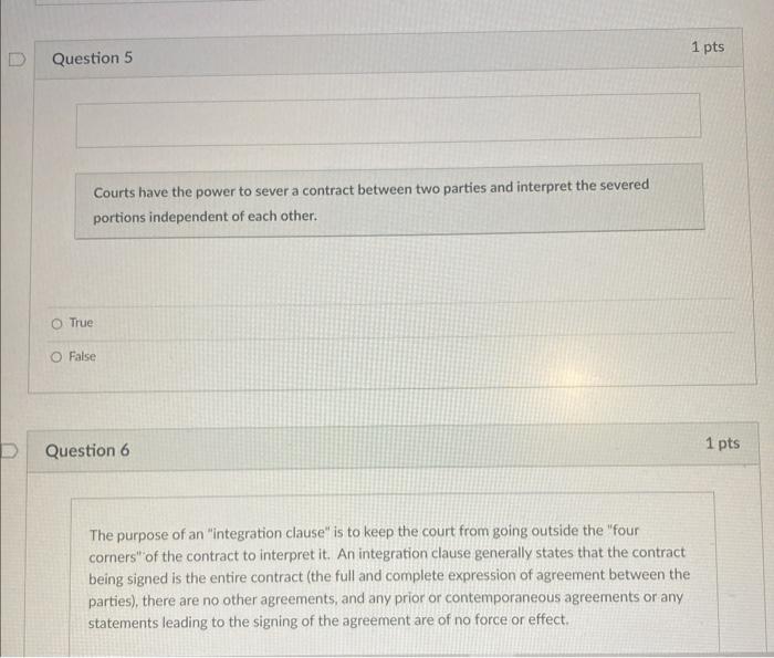 Solved Courts have the power to sever a contract between two | Chegg.com