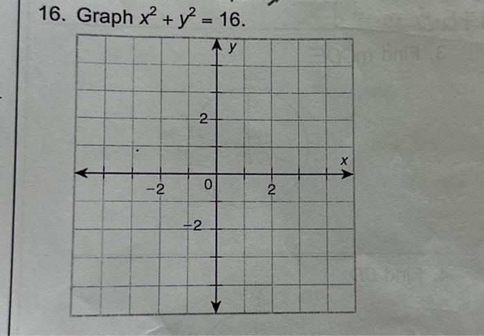 Solved x2+y2=16 | Chegg.com