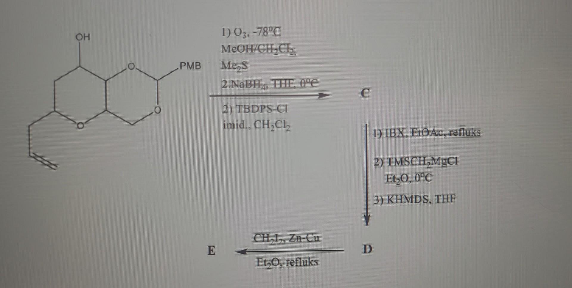CH2Cl2Pb(OAc)4= A TiCl3,Zn−Cu DME B1) O3,−78∘C | Chegg.com