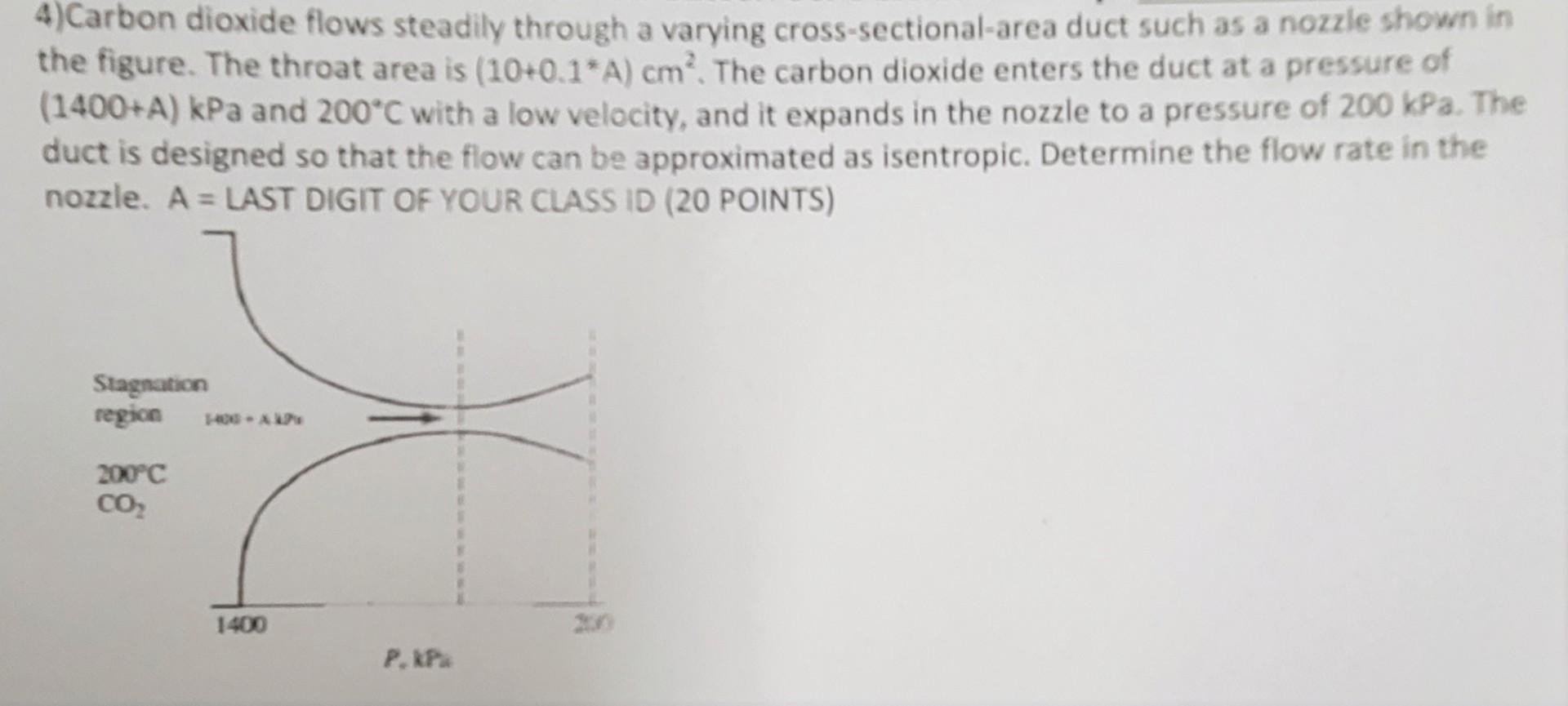Solved 4) Carbon dioxide flows steadily through a varying | Chegg.com