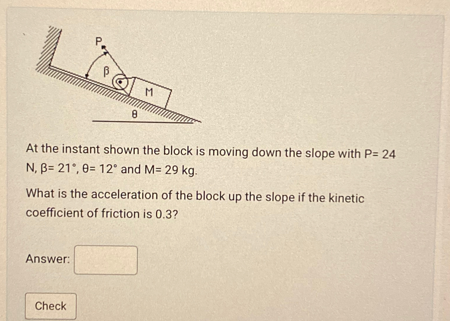 Solved At the instant shown the block is moving down the | Chegg.com