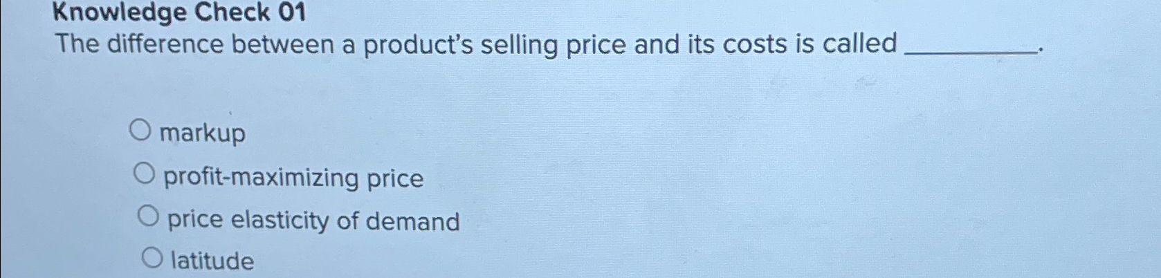 Solved Knowledge Check 01The difference between a product's | Chegg.com