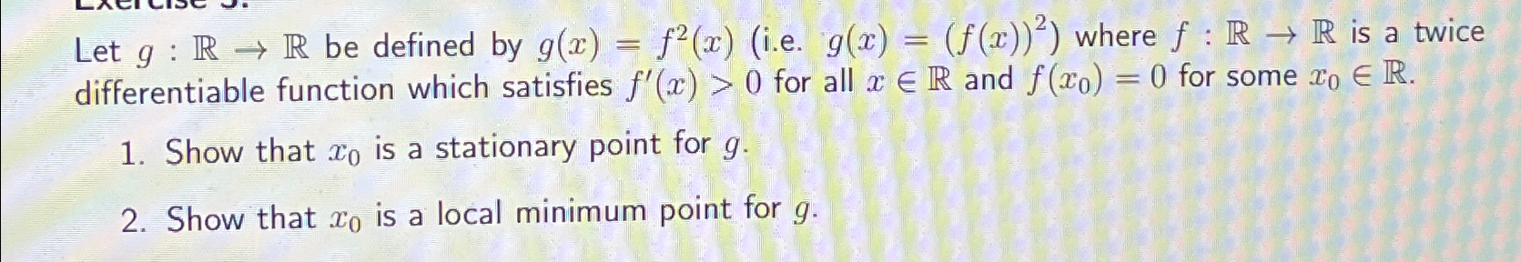 Solved Let g:R→R ﻿be defined by | Chegg.com