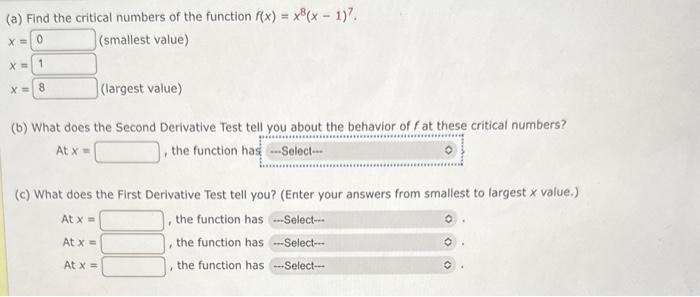 Solved Find the critical numbers of the function | Chegg.com