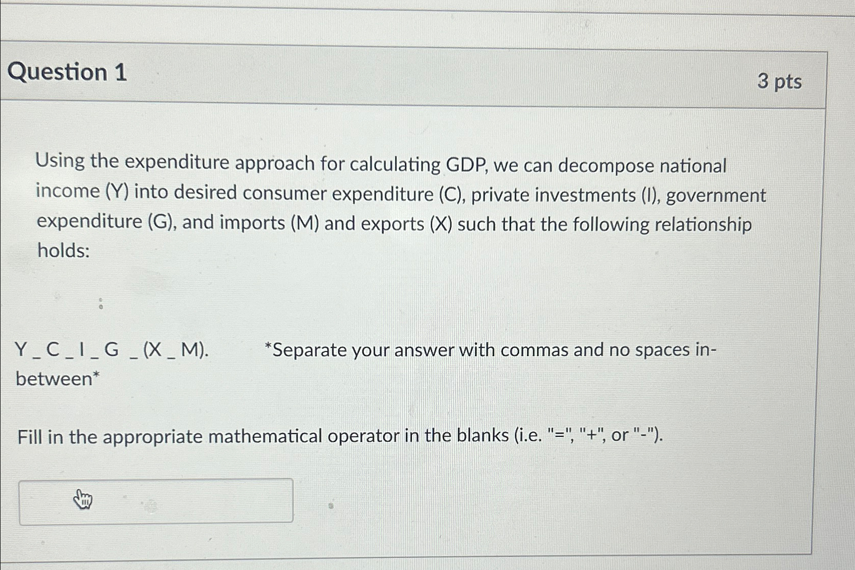 Solved Question 13 ﻿ptsUsing the expenditure approach for | Chegg.com