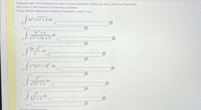 Solved Integrate each of the following functions using | Chegg.com