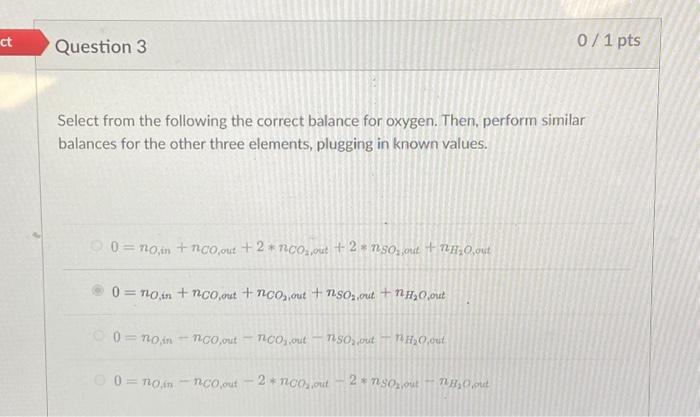 Solved Using the element balances created above, solve for | Chegg.com