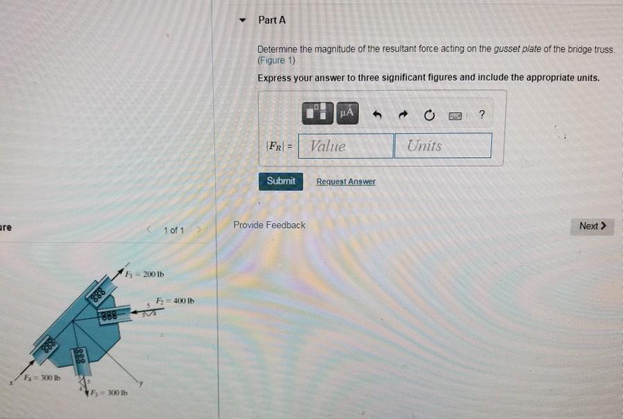Solved Part A Determine the magnitude of the resultant force | Chegg.com